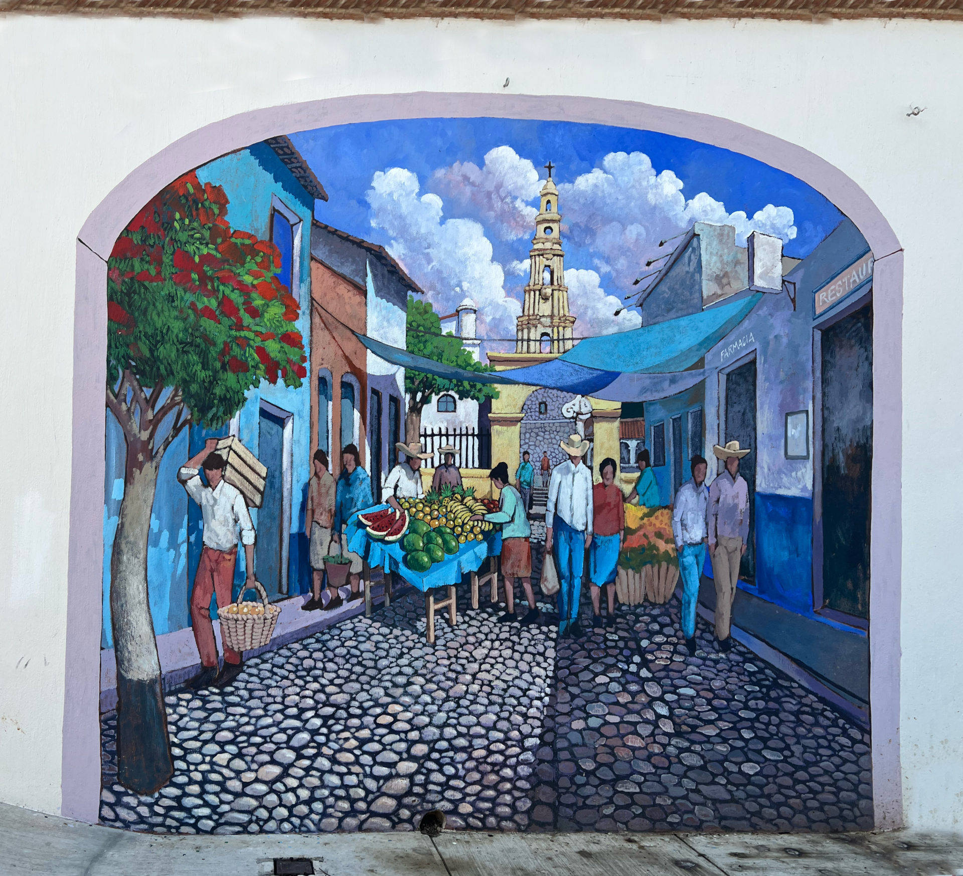 Village scene – Flores Magon - Murals of Ajijic